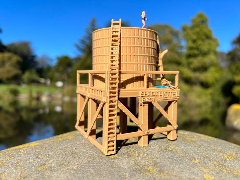 Miniature Hootersville Water Tower Petticoat Junction Ho-scale Brown ...