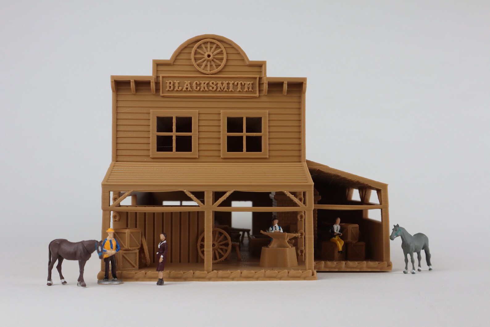 Blacksmith Shop Ho-scale Miniature Wood Color HO Scale Old West ...