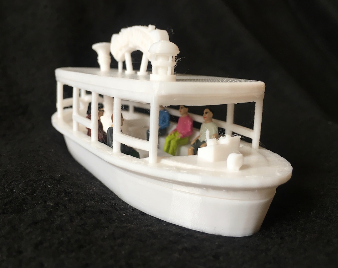 O-scale Jungle Tour Boat Miniature Passenger Excursion Cruise Assembled ...