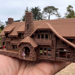 Miniature Brown N-scale Yellowstone Ranch House Log Cabin Built ...