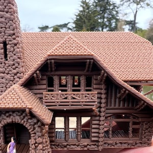 Miniature Brown N-scale Yellowstone Ranch House Log Cabin Built ...