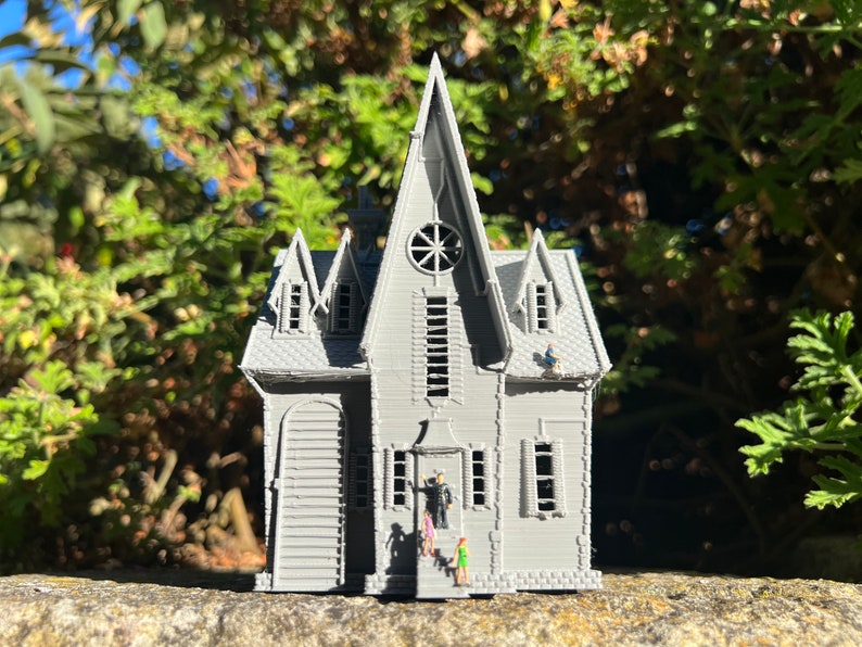 Miniature Gray N-scale Gru Villain House Gothic Victorian Minion ...