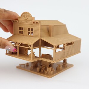 Small Miniature Old West Blacksmith Shop N-scale 1:150 Wood Color ...