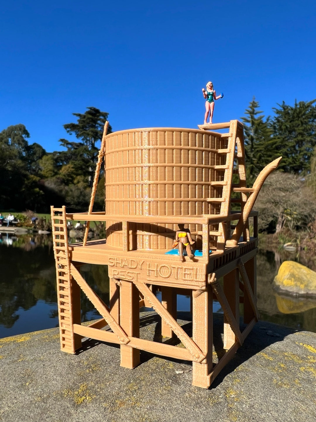 Miniature Hootersville Water Tower Petticoat Junction Ho-scale Brown ...