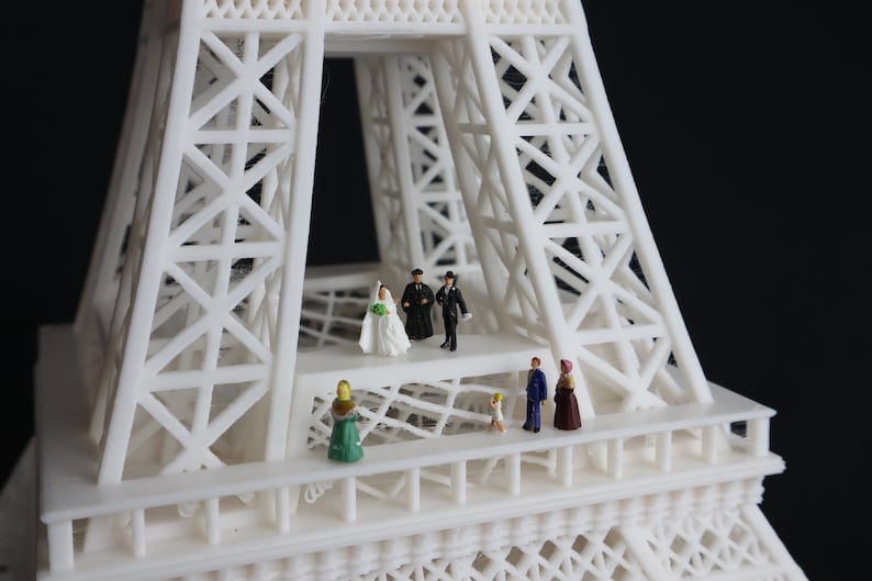 Miniature Detailed Paris France Eiffel Tower Model 19-inches Tall White ...