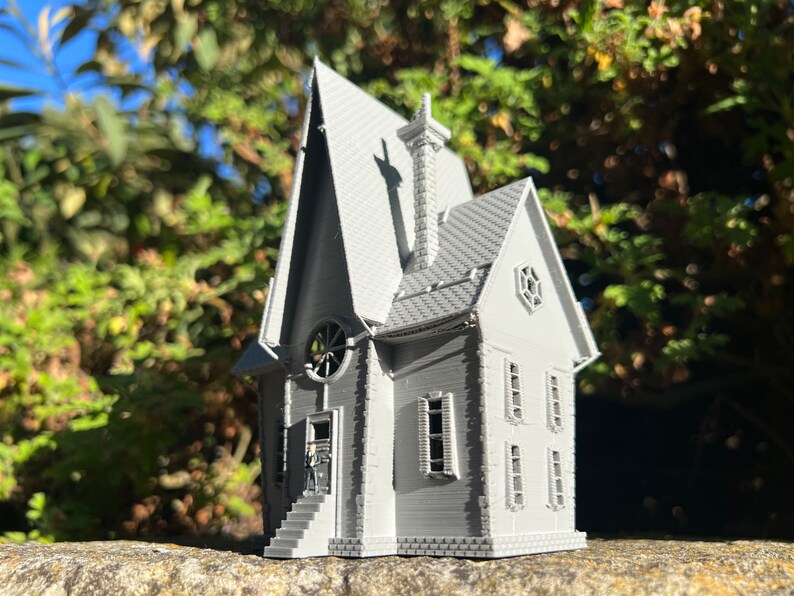 Miniature Gray N-scale Gru Villain House Gothic Victorian - Etsy