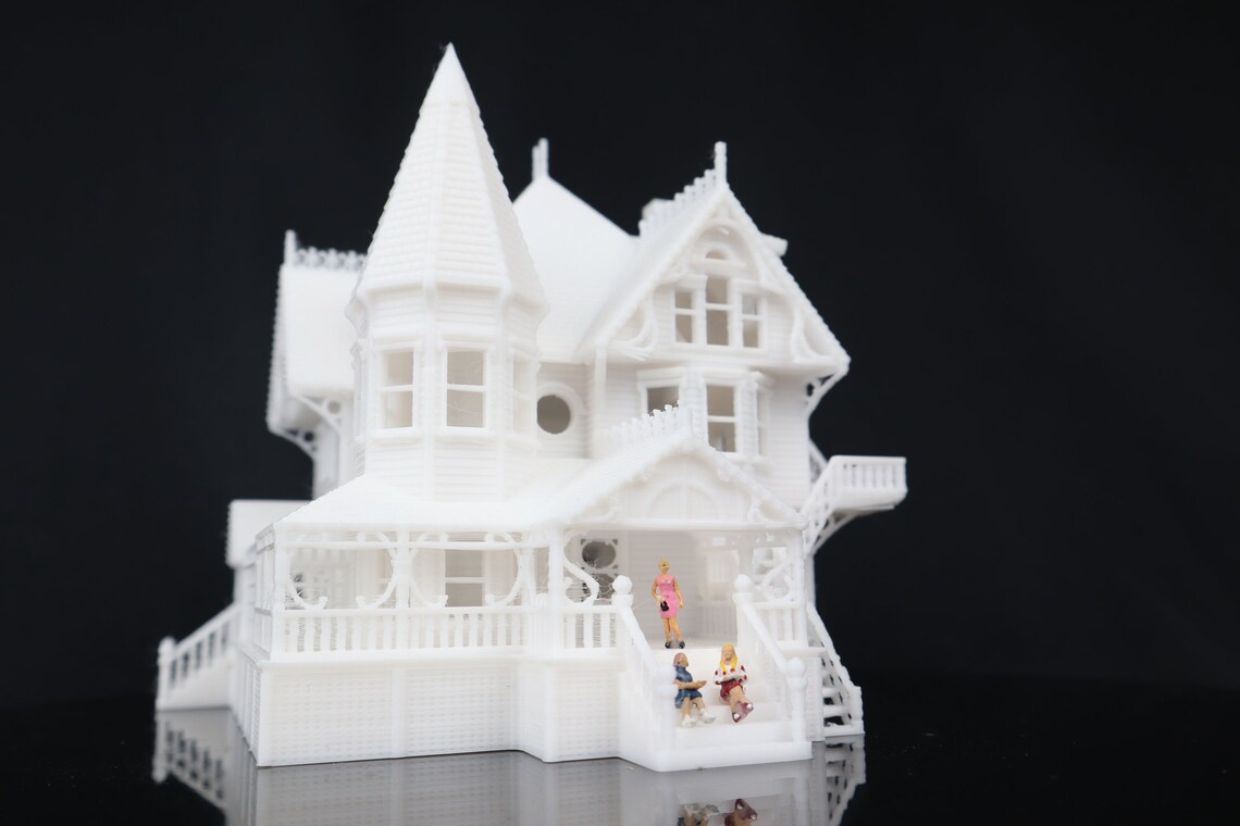 SMALL N-scale Miniature the Pink Palace Victorian House - Etsy