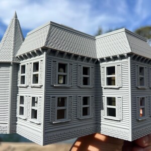 Miniature #38 Gray Ho-scale Neibolt House IT Victorian Mansion Built ...