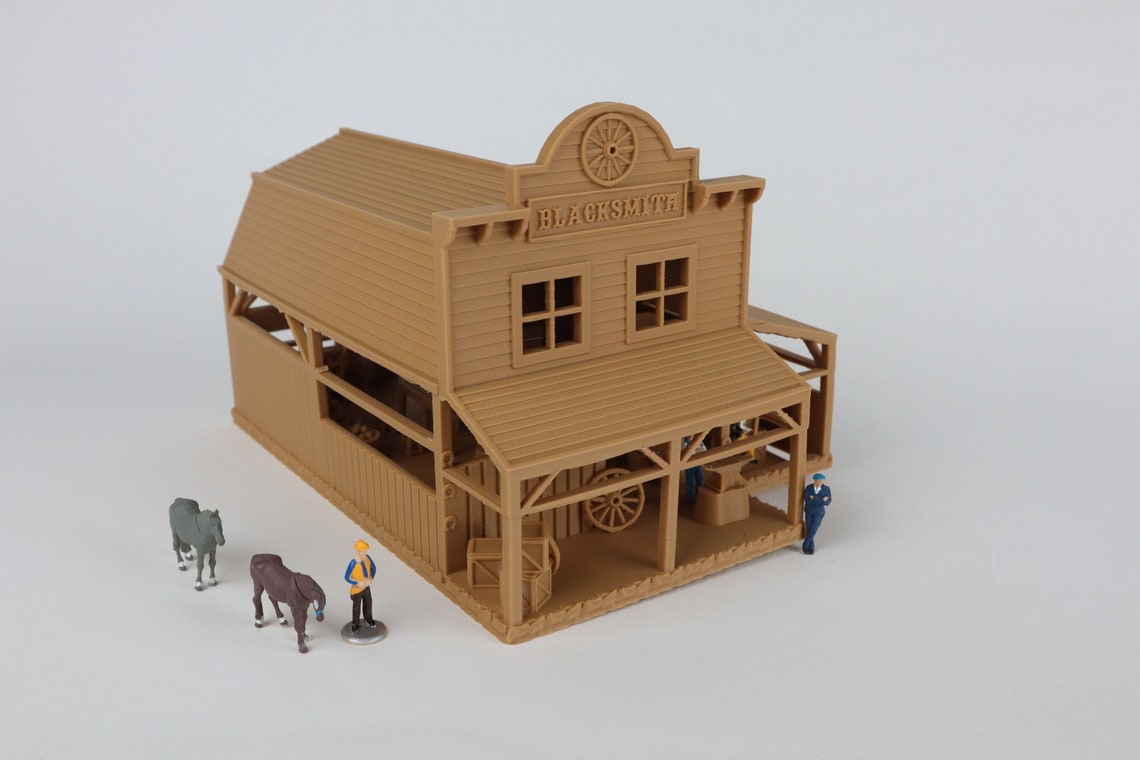 Blacksmith Shop Ho-scale Miniature Wood Color HO Scale Old West ...