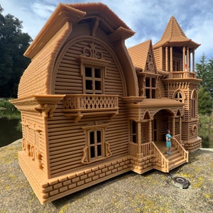 Miniature #38 Brown O-scale Munster House Victorian Mansion Built ...