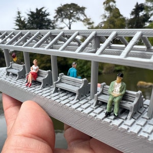 Assembled Gold Rush Bay Ho-scale Miniature Train Station Platform 1/87 ...