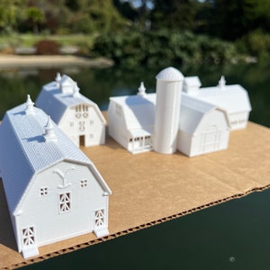 Miniature White N-scale Barns Built Assembled Old West #11 - Etsy