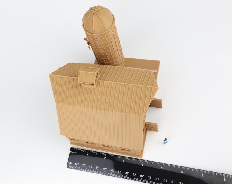 Miniature Ho-scale Wood Color Barn and Silo Old West Frontier | Etsy