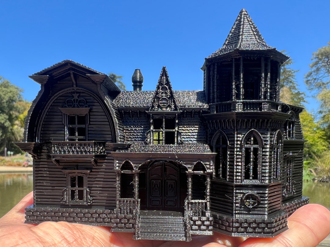 Miniature #38 Black N-scale Munster House Victorian Mansion Built ...