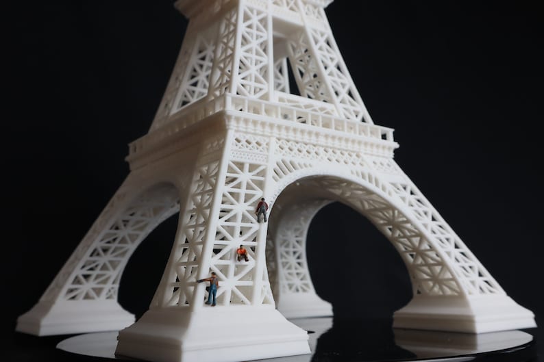 Miniature Detailed Paris France Eiffel Tower Model 19-inches Tall White ...