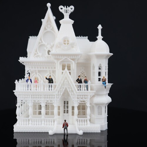 Small Gray Miniature N-scale Victorian 4 Mansion Assembled - Etsy