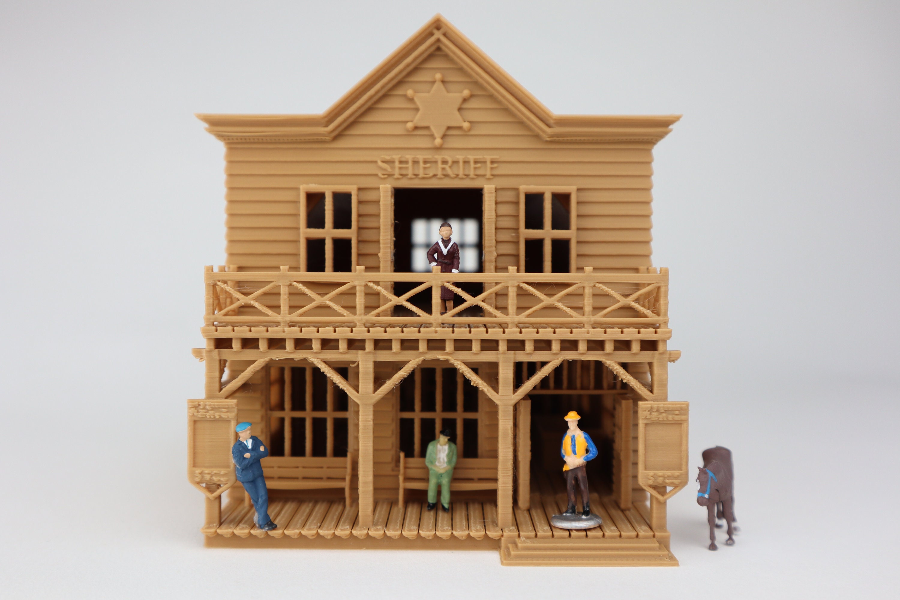 Miniature Ho-scale 1:87 Old West Sheriff's Office/jailhouse Assembled W ...
