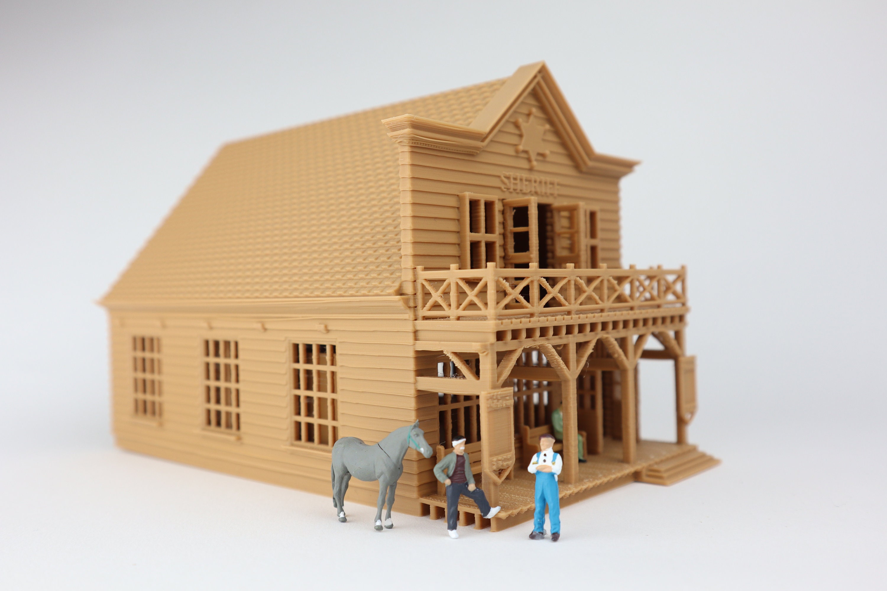 Miniature Ho-scale 1:87 Old West Sheriff's Office/jailhouse Assembled W ...