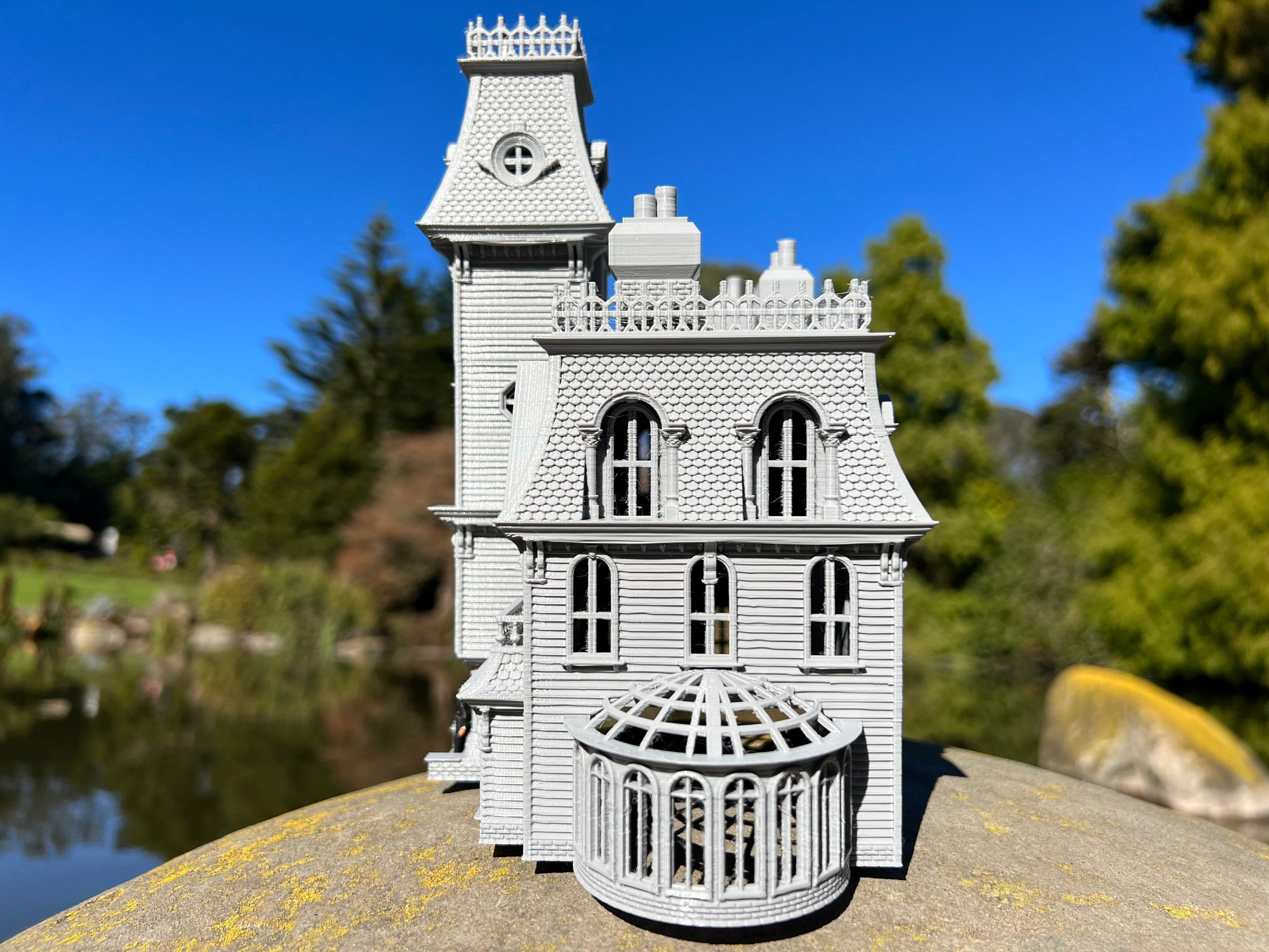 Miniature #37 Gray Ho-scale Addams House Victorian Mansion Nevermore ...