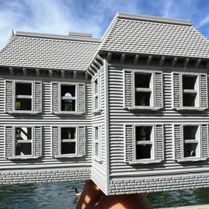 Miniature #38 Gray Ho-scale Neibolt House IT Victorian Mansion Built ...
