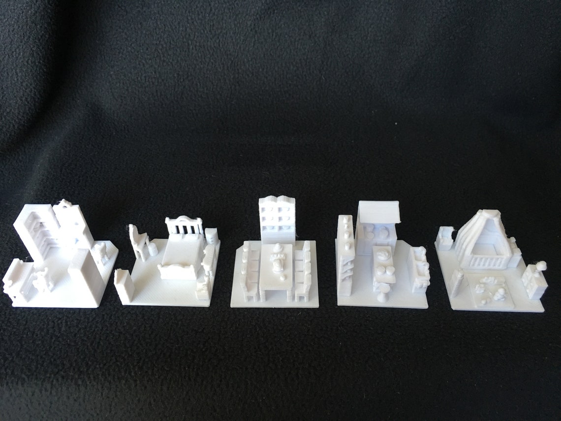 Paintable Miniature House Interior Set 5 White Rooms Fits | Etsy