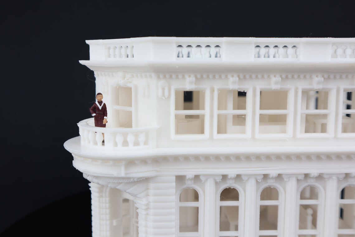 Gold Rush Bay Ho-scale “APG Bank” Classical Beaux-arts Built White 1:87 ...