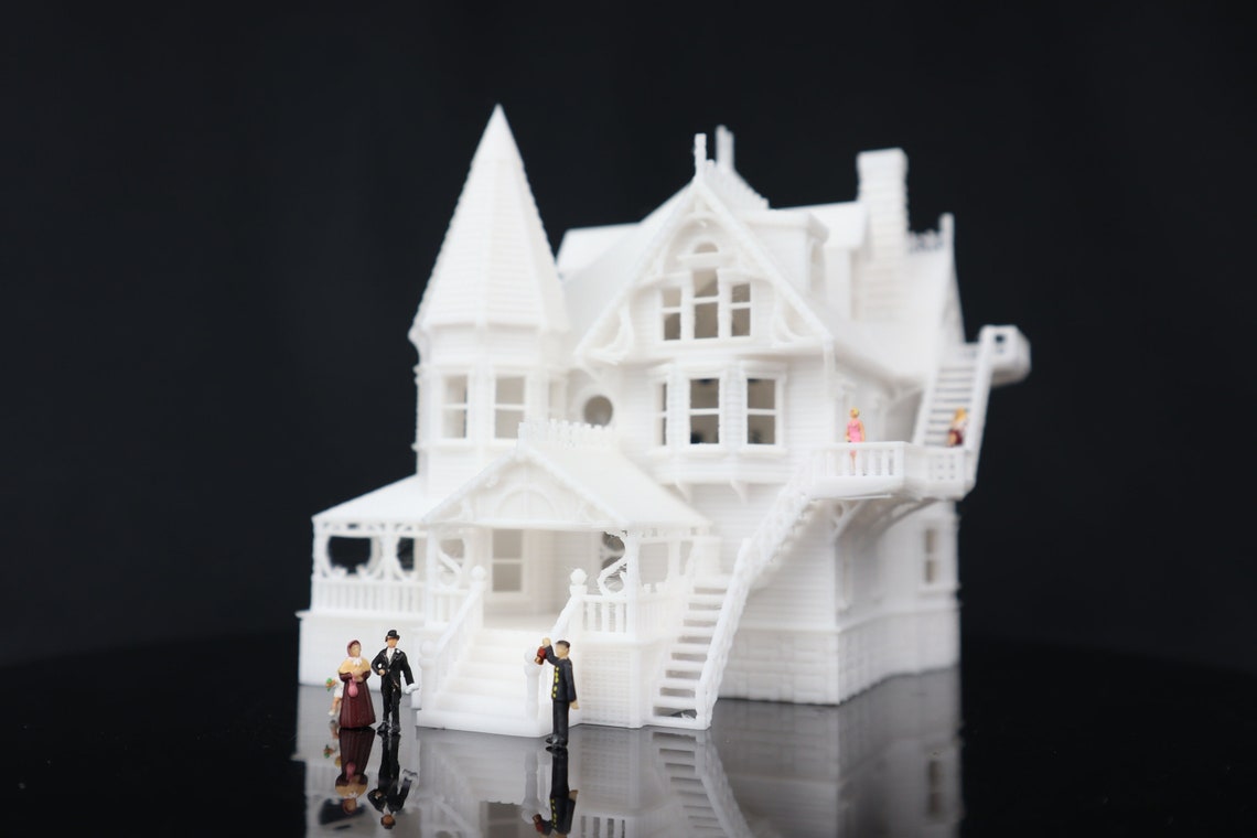 SMALL N-scale Miniature the Pink Palace Victorian House - Etsy