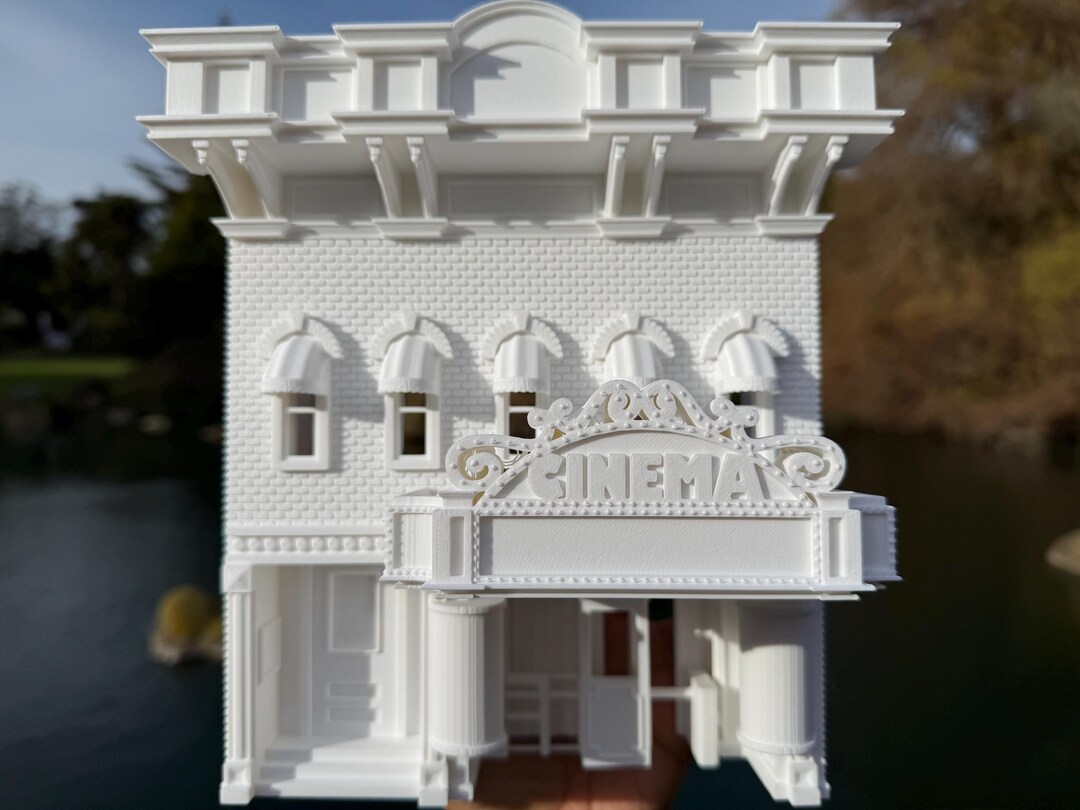 Large O-scale Victorian Main Street Cinema House Facade Miniature Built ...