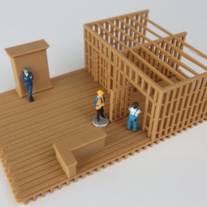 Miniature Ho-scale 1:87 Old West Sheriff's Office/jailhouse Assembled W ...