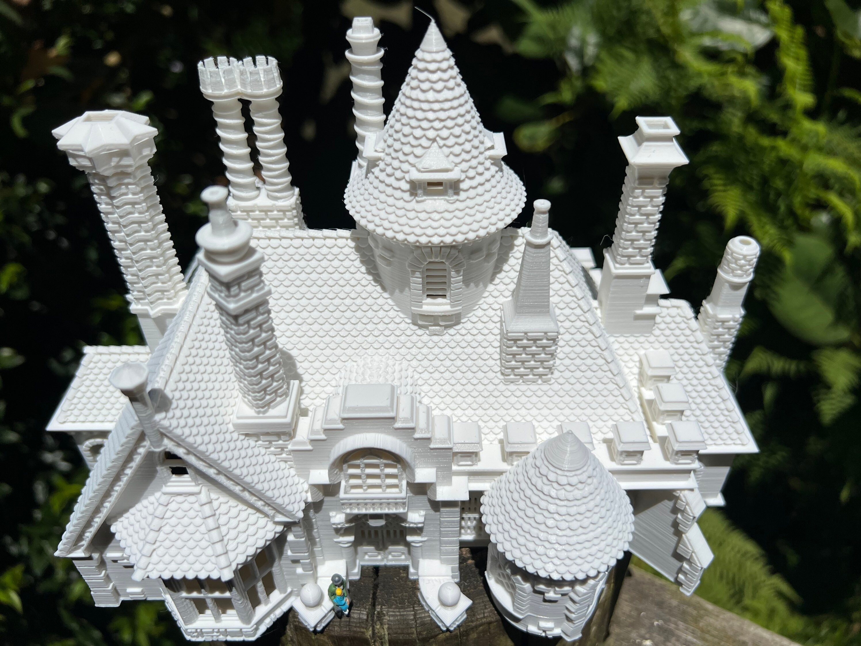 Miniature Ho-scale English Manor Tudor Hall Castle White 1:87 Model by ...