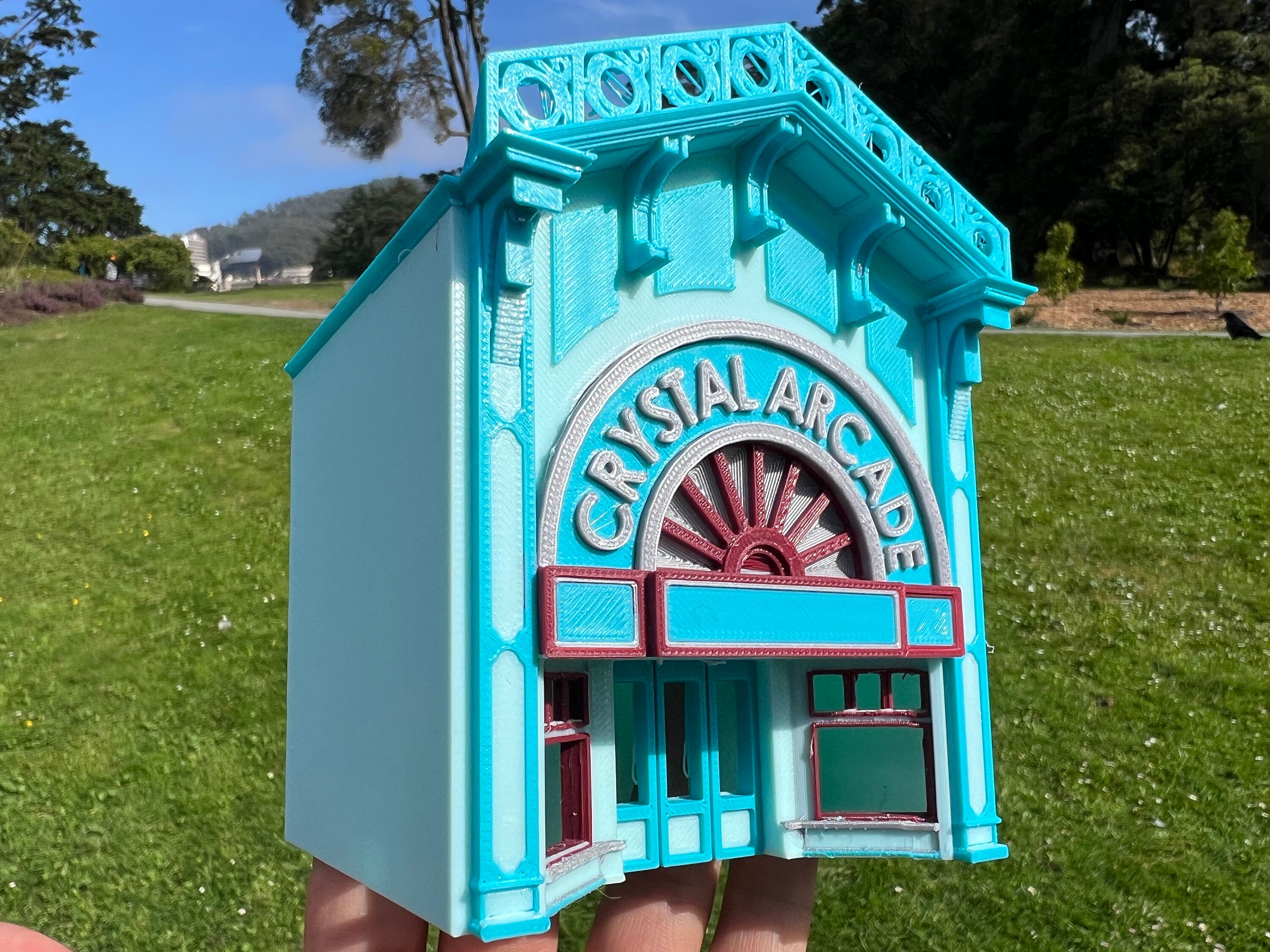 Miniature COLOR Ho-scale Victorian Main Street Crystal Arcade Facade ...