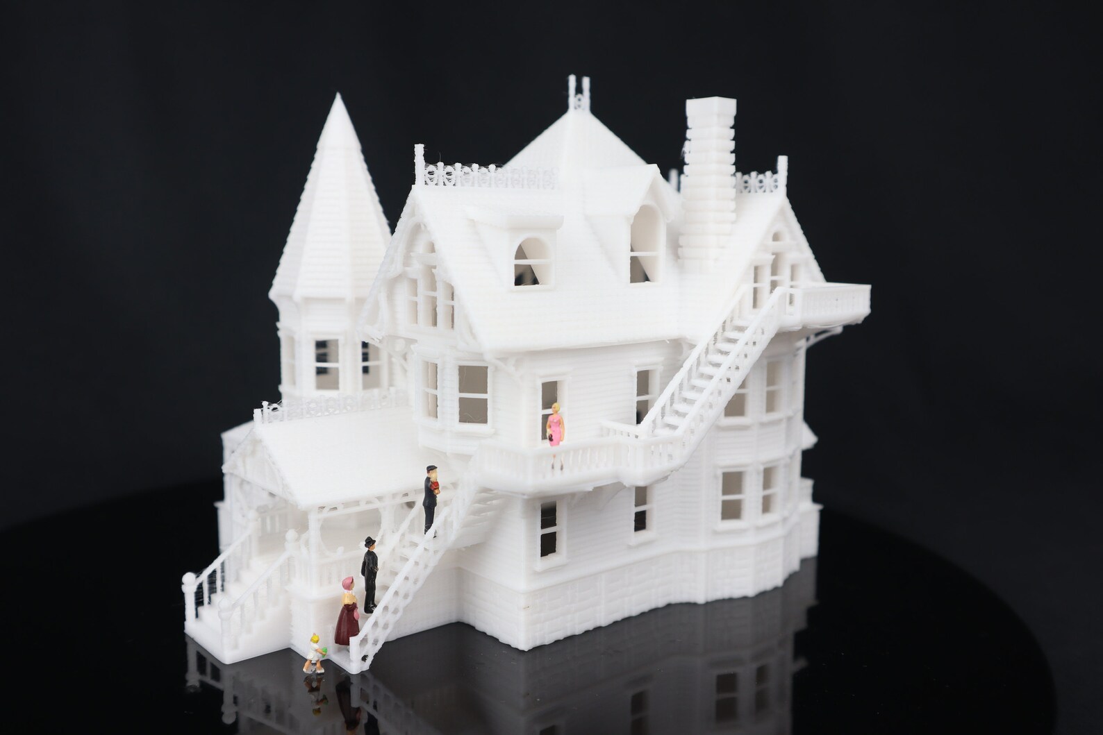 SMALL N-scale Miniature “the Pink Palace” Victorian House (1:150 Scale ...