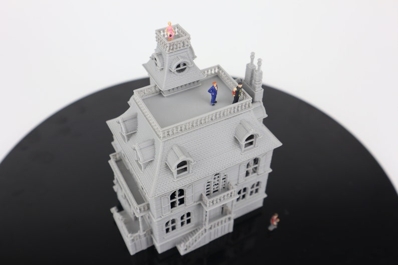Small Gray Miniature N-scale Victorian 4 Mansion Assembled - Etsy