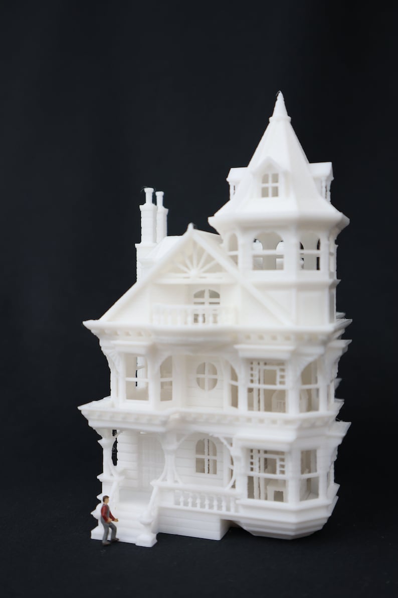 Small Miniature N-scale Queen Anne Victorian House Model +interiors ...