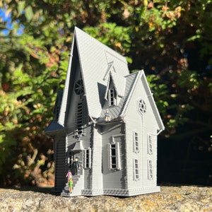 Miniature Gray N-scale Gru Villain House Gothic Victorian Minion ...