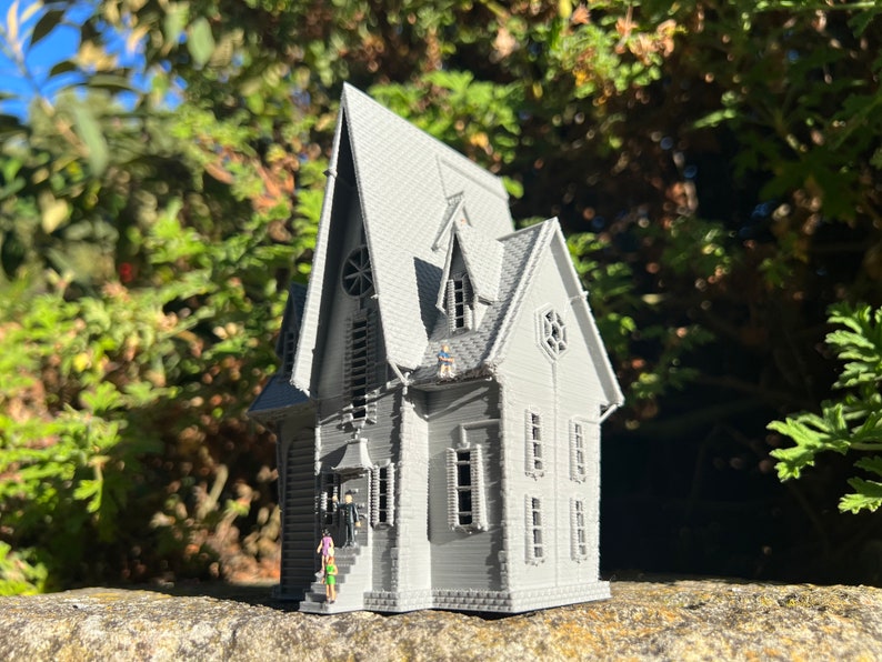 Miniature Gray N-scale Gru Villain House Gothic Victorian - Etsy