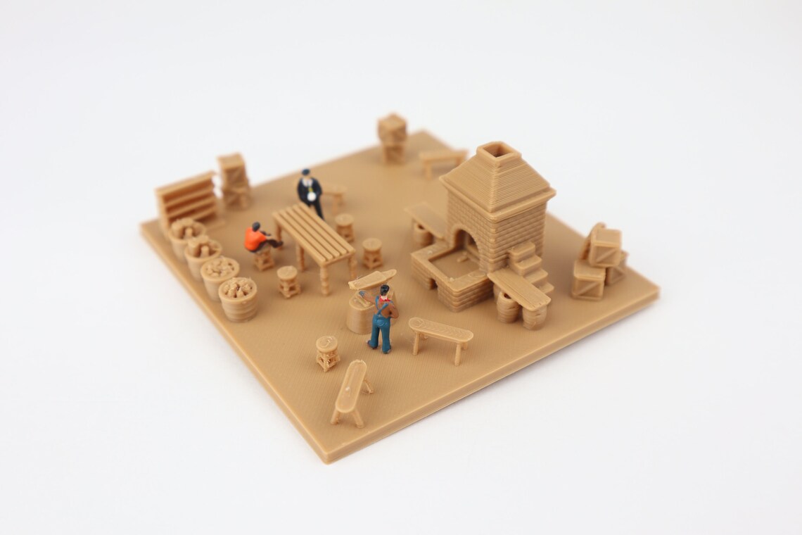 Small Miniature Old West Blacksmith Shop N-scale 1:150 Wood Color ...