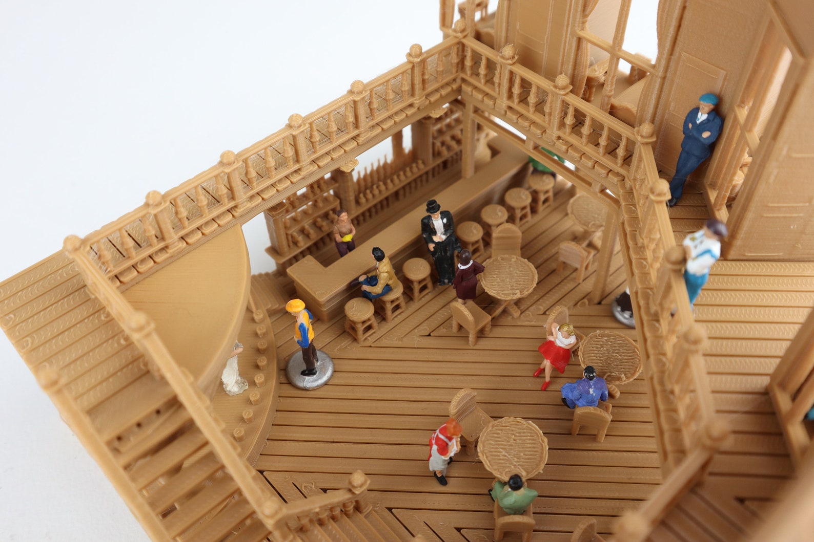 Miniature Old West #1 Saloon/hotel Built Ready HO Scale Interiors ...