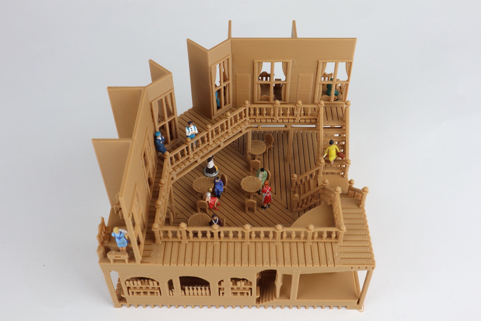 Miniature Old West #1 Saloon/hotel Built Ready HO Scale Interiors ...