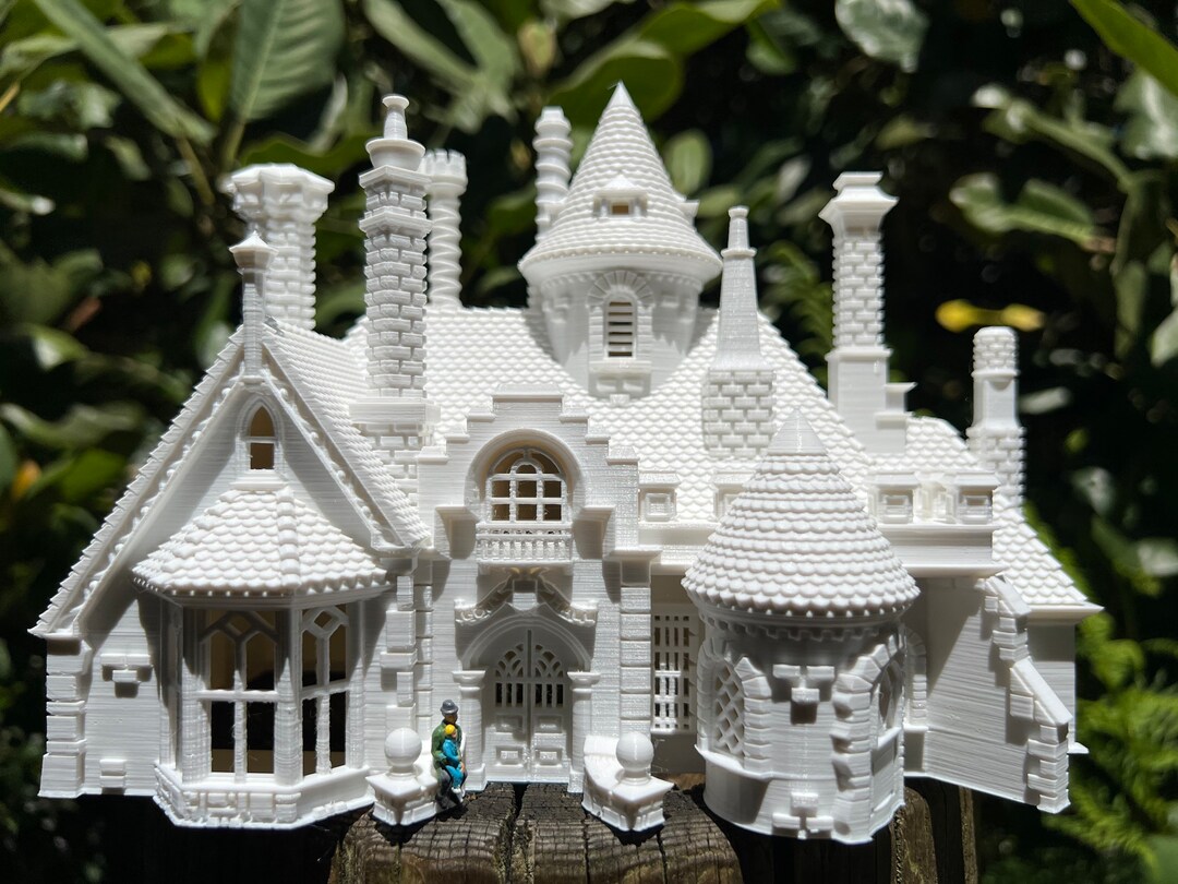 Miniature Ho-scale English Manor Tudor Hall Castle White 1:87 Model by ...