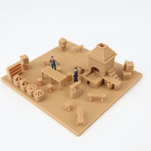 Small Miniature Old West Blacksmith Shop N-scale 1:150 Wood Color ...