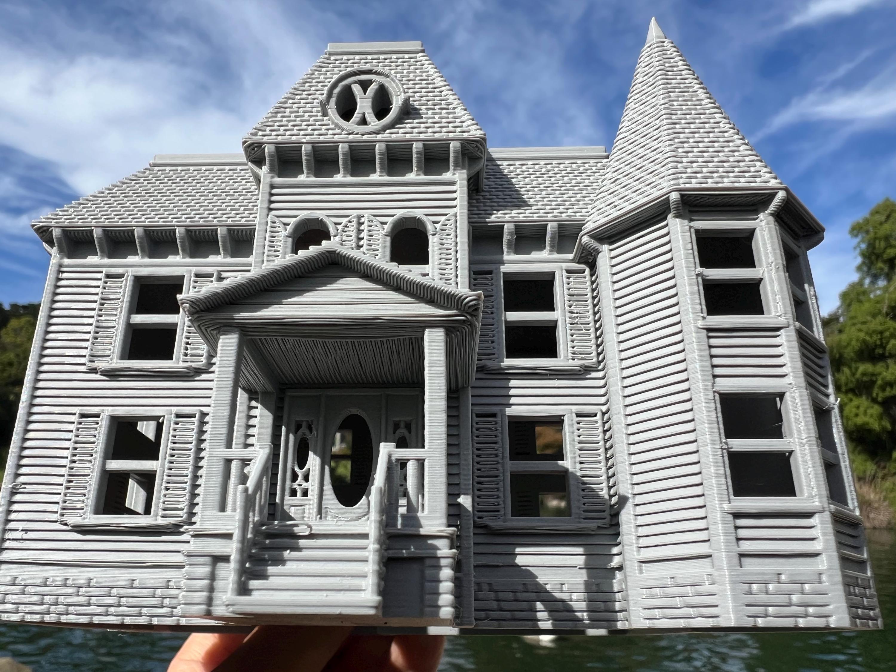 Miniature #38 Gray Ho-scale Neibolt House IT Victorian Mansion Built ...