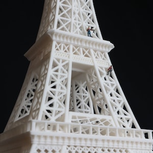 Miniature Detailed Paris France Eiffel Tower Model 19-inches Tall White ...