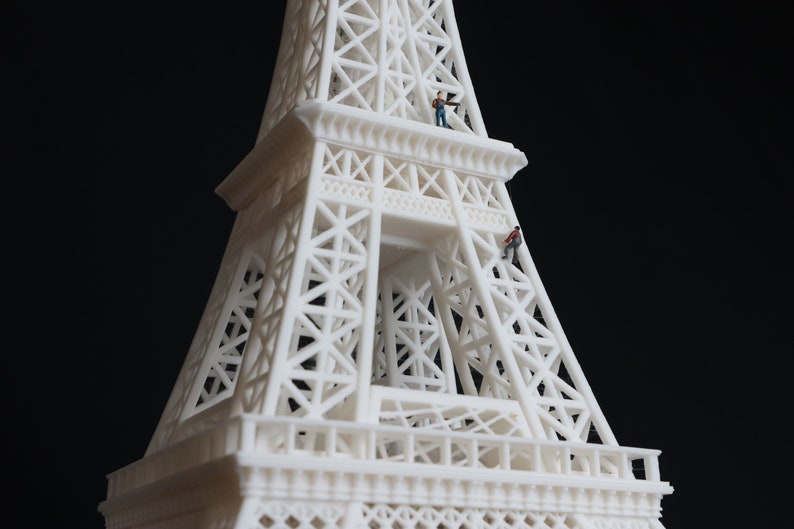 Miniature Detailed Paris France Eiffel Tower Model 19-inches Tall White ...