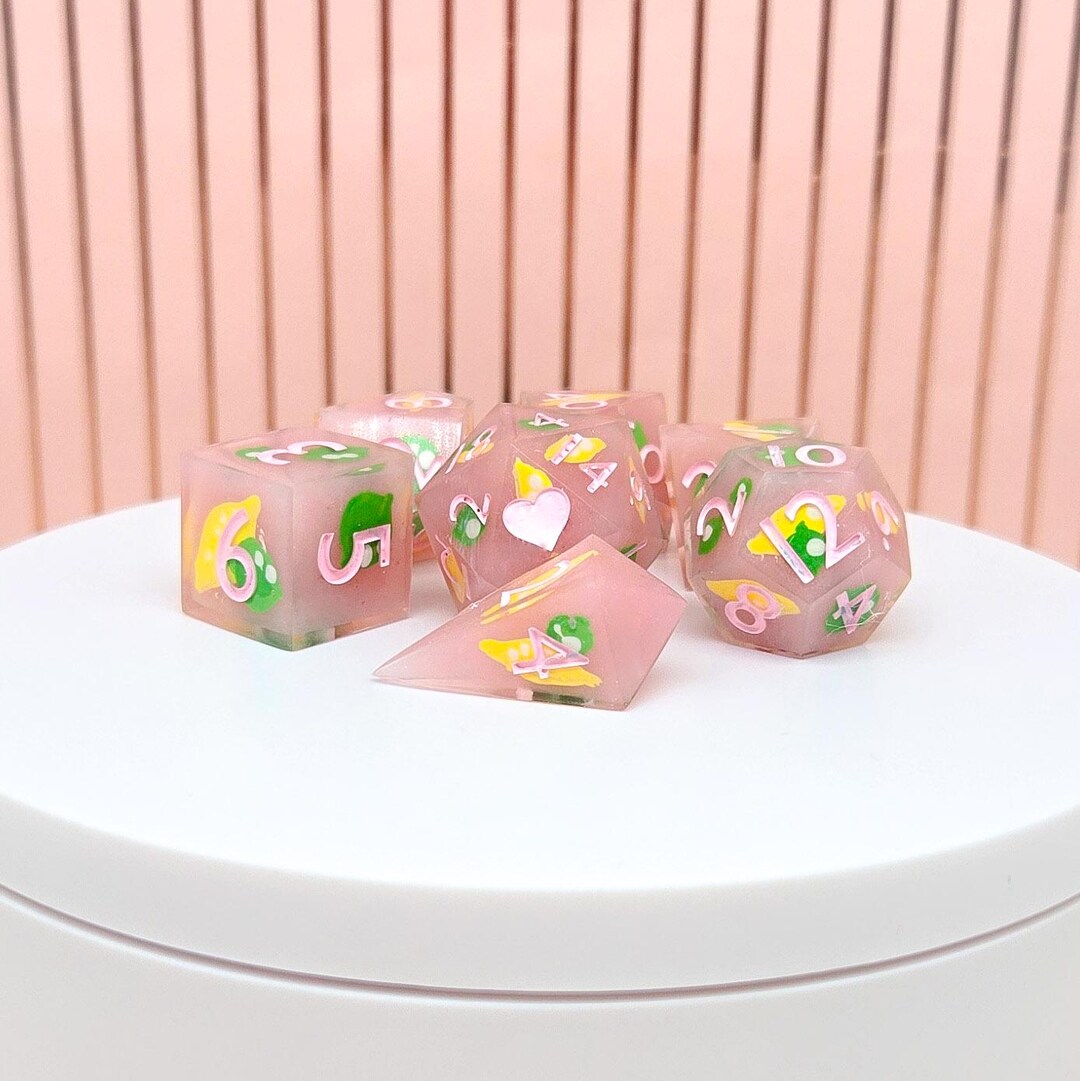 Pink Lemonade Summer Citrus Lemon Lime Dice Set - Etsy