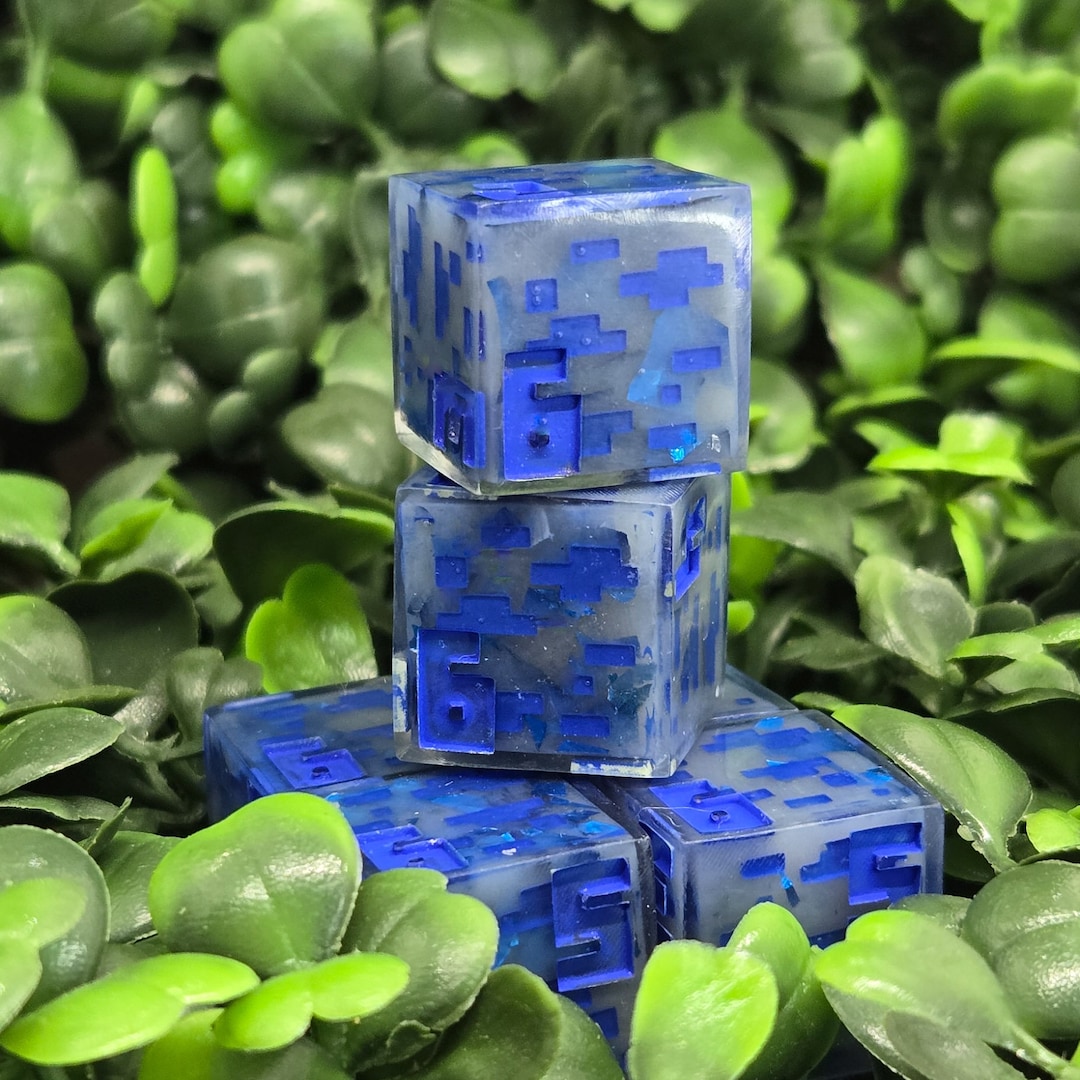 Minecraft | Lapis Ore | Block | Dice Set | D6 | Minecraft Style - Etsy