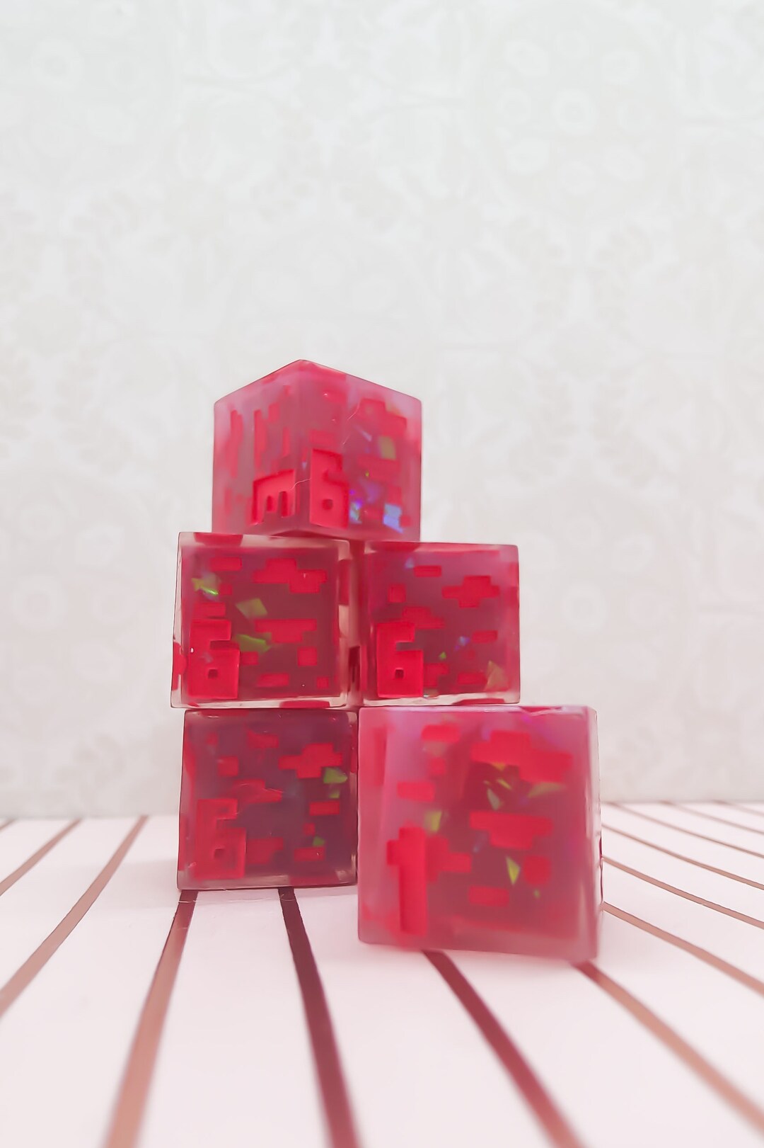 Minecraft Redstone Ore Block Dice Set D6 Minecraft Style - Etsy