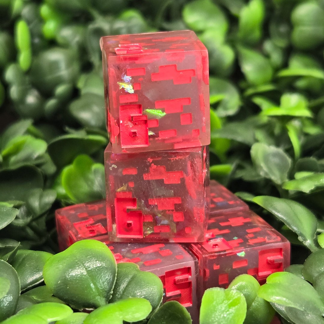 Minecraft | Redstone Ore | Block | Dice Set | D6 | Minecraft Style - Etsy