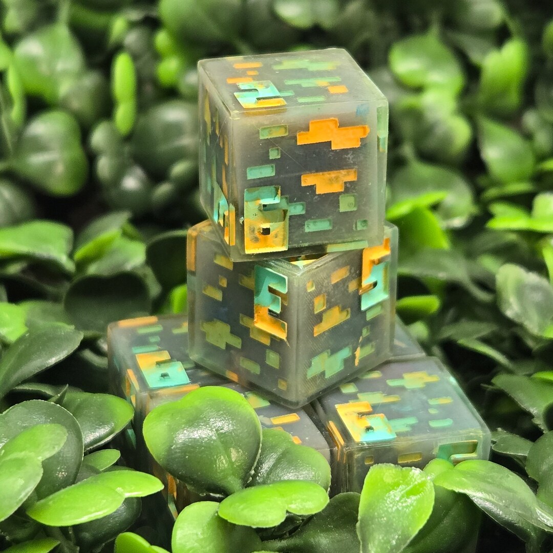 Minecraft | Copper Ore | Block | Dice Set | D6 | Minecraft Style - Etsy