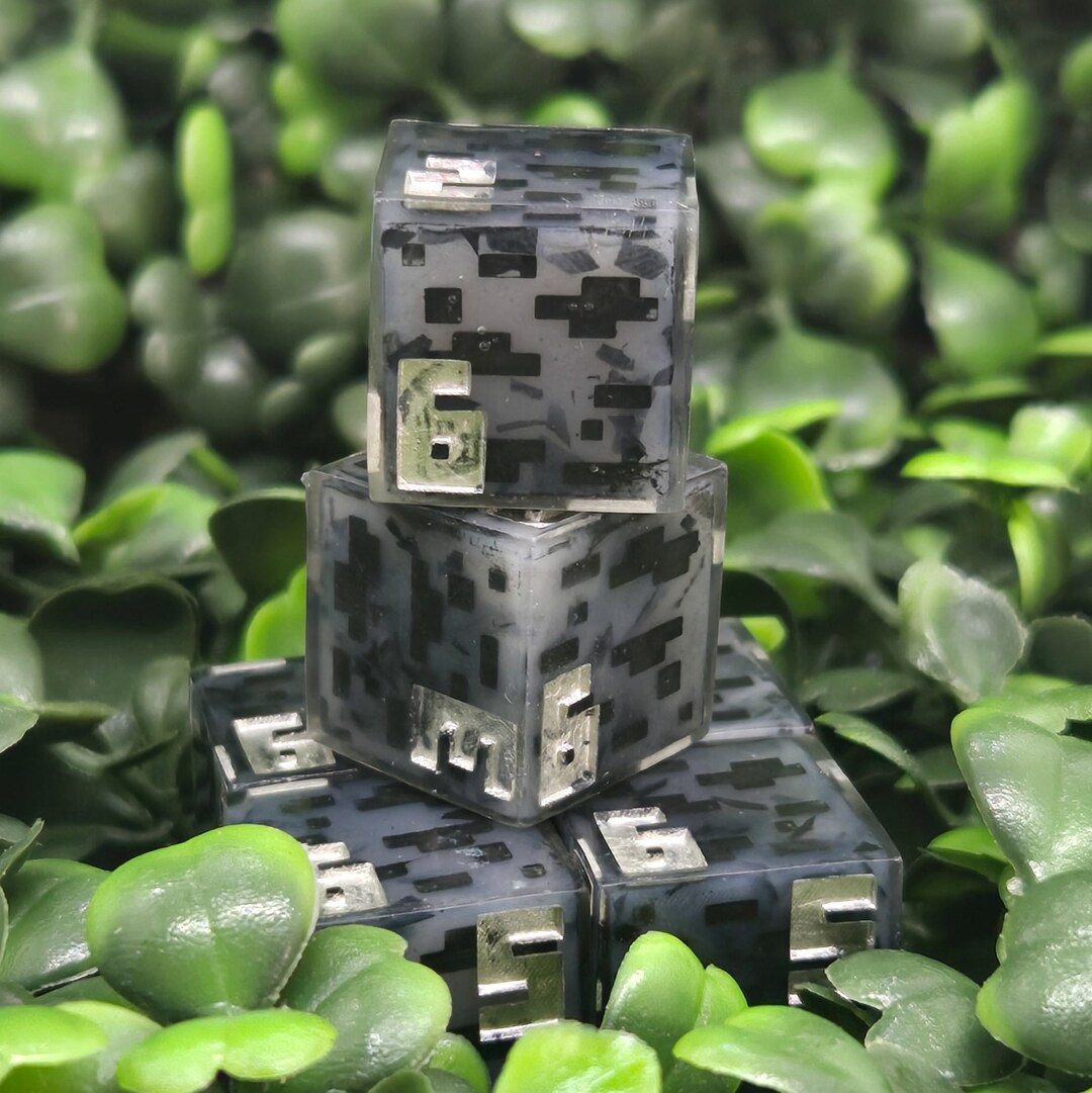 Minecraft | Coal Ore | Block | Dice Set | D6 | Minecraft Style - Etsy